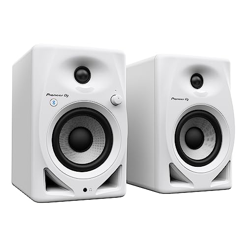 Pioneer DJ DM-40D-BT-W 4-inch Desktop Active Monitor Speaker with Bluetooth - White