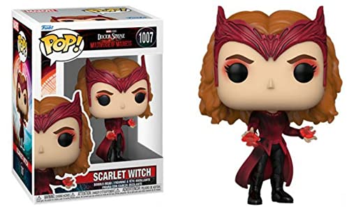 POP Marvel: Doctor Strange Multiverse of Madness - Scarlet Witch Funko Vinyl Figure (Bundled with Compatible Box Protector Case), Multicolor, 3.75 inches