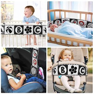 Vicloon Black and White High Contrast Baby Toys, Soft Baby Book for Newborn 0-3-6-12 Months, Infant Tummy Time Toys, Early Education Sensory Toys, Visual Stimulation Folding Cloth Book for Boys Girls