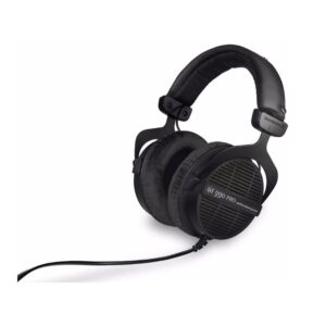 beyerdynamic DT 990 PRO Studio Headphones (Ninja Black, Limited Edition) Bundle with Headphone Hanger Mount with Built-in Cable Organizer (2 Items)