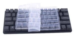 silicone keyboard skin cover compatible for corsair k65 rgb mini 60% mechanical gaming keyboard (clear)