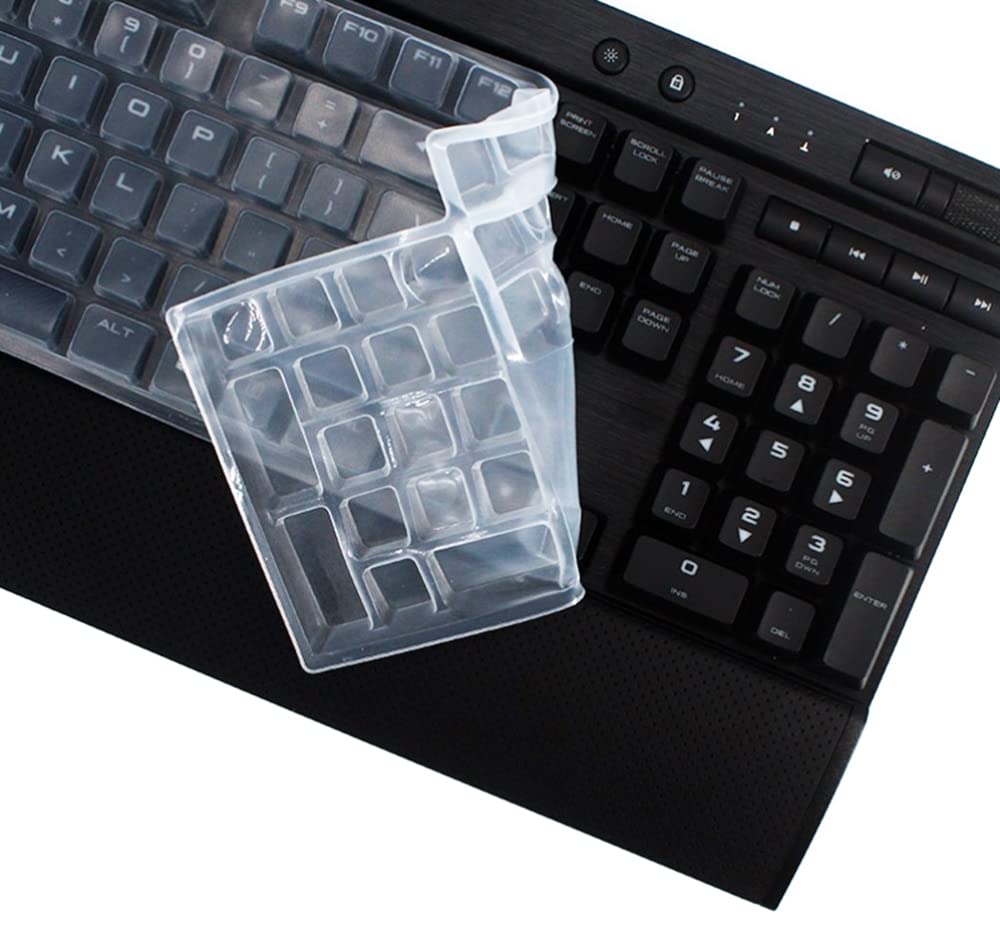 Keyboard Skin Compatible with Corsair K60 RGB Pro/Corsair K60 RGB Pro SE/Corsair K60 RGB Pro Low Profile Mechanical Gaming Keyboard, Corsair Wired K60 RGB Pro Mechanical Gaming Keyboard (Clear)