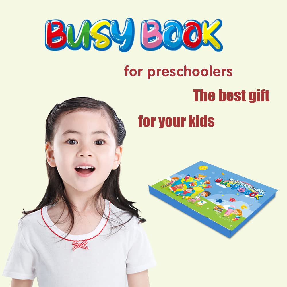 My Preschool Toys Gift for Kids & Toddlers Boy Girls,Reusable Waterproof Busy Book Quiet Book Activity Board Busy Educational Learning Toys Work Book(11 Themes-Style C)