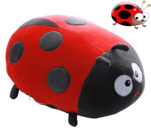 cute 15.7 inch ladybug stuffed animals,ladybird plush toys pillow anime lady beetle plushie hugging pillow ladybug doll gift for kids and lovers in birthday, christmas, valentine's day...