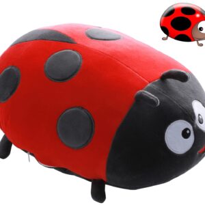 Cute 15.7 Inch Ladybug Stuffed Animals,Ladybird Plush Toys Pillow Anime Lady Beetle Plushie Hugging Pillow Ladybug Doll Gift for Kids and Lovers in Birthday, Christmas, Valentine's Day...