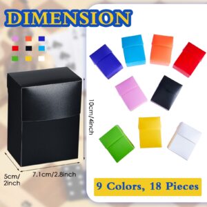 Deekin 18 Packs Deck Cards Box Trading Card Storage Box Playing Card Case Card Carrying Case for Family Party Games Supplies (Bright Color,4 x 2.8 x 2 Inch)