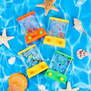 Lewtemi 32 Pcs Handheld Water Game Arcade Water Ring Mini Basketball Flower Toss Rings Handheld Fish Water Game 90s Toys Mini Retro Pastime for Party Travel Stocking Without Water (Classic Style)