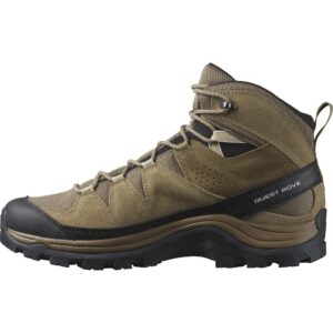 salomon men's quest rove gore-tex leather hiking boots for men, kangaroo / kelp / black, 10.5