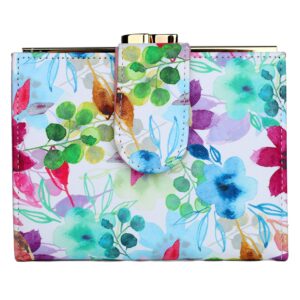 julia buxton watercolor floral vegan leather lexington wallet