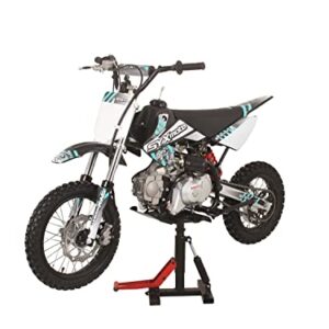 SYX MOTO 125cc Dirt Bike for Teens 12+yrs 4-Stroke Gas-Powered Dirt Bike Off-Road Motorcycle Electric Start Fully Automatic Transmission, Roost 125-1f, Black/Blue