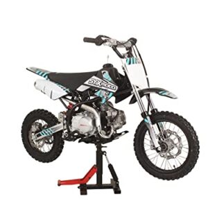 SYX MOTO 125cc Dirt Bike for Teens 12+yrs 4-Stroke Gas-Powered Dirt Bike Off-Road Motorcycle Electric Start Fully Automatic Transmission, Roost 125-1f, Black/Blue