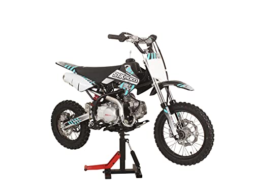 SYX MOTO 125cc Dirt Bike for Teens 12+yrs 4-Stroke Gas-Powered Dirt Bike Off-Road Motorcycle Electric Start Fully Automatic Transmission, Roost 125-1f, Black/Blue