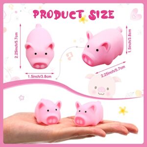 100 Pcs Rubber Pig Bath Toy Bulk Mini Pig Toys Pink Piggy Bathtub Toys Float Squeak Toys for Baby Shower Halloween Christmas Party Birthday Gift, 2.25 x 1.5 x 1.5 Inches