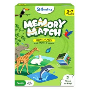 skillmatics board game - memory match animals, fun & fast memory game for kids, preschoolers, toddlers, gifts for boys & girls ages 3, 4, 5, 6, 7