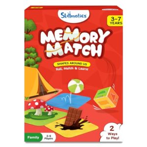 skillmatics board game - memory match shapes, fun & fast memory game for kids, preschoolers, toddlers, gifts for boys & girls ages 3, 4, 5, 6, 7