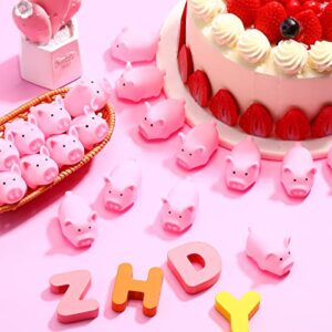 100 Pcs Rubber Pig Bath Toy Bulk Mini Pig Toys Pink Piggy Bathtub Toys Float Squeak Toys for Baby Shower Halloween Christmas Party Birthday Gift, 2.25 x 1.5 x 1.5 Inches