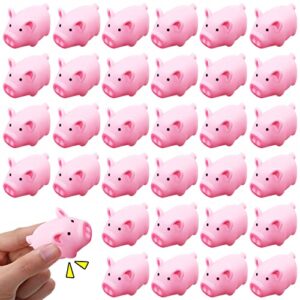 100 pcs rubber pig bath toy bulk mini pig toys pink piggy bathtub toys float squeak toys for baby shower halloween christmas party birthday gift, 2.25 x 1.5 x 1.5 inches