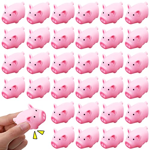 100 Pcs Rubber Pig Bath Toy Bulk Mini Pig Toys Pink Piggy Bathtub Toys Float Squeak Toys for Baby Shower Halloween Christmas Party Birthday Gift, 2.25 x 1.5 x 1.5 Inches