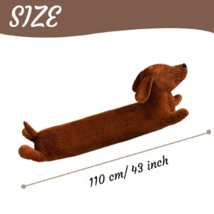 Ponjauk 43“ Dachshund Plush Long Pillow Brown Dog Body Pillow Animal Doll Cartoon Body Sleeping Hugging Long Pillows Stuffed Toy Home Sofa Cushion Decor 43 inch (Dachshund)