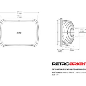 Retrobright - Retrobright Led Sealed 5X7 Rect Yellow (LFRB110)