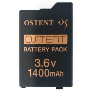 ostent real 1400mah 3.6v lithium ion li-ion polymer rechargeable battery pack replacement upgraded version for sony psp 2000/3000 psp-s110 console video games