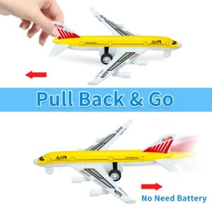 Tcvents Airplane Toys, Metal Plane Pull Back Airplane Toys for 3 4 5 6 Years Old Boys Girls, Die Cast Aircraft Plane Models, Kids' Play Vehicles Aeroplane Airplanes for Kids Birthday Gifts