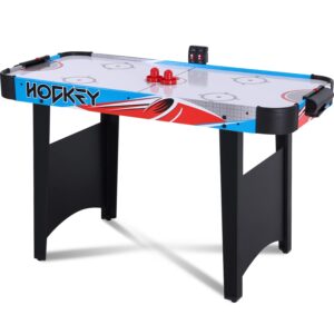 RayChee 48in Air Hockey Table for Kids and Adults, Portable Air Hockey Game Table w/LED Scoreboard, 2 Pucks, 2 Pushers, Powerful 12V Motor for Home, Game Room, Bar