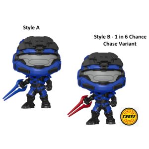 Funko Pop! Games: Halo Infinite Collectors Set - 3 Figures: Grunt Conscript Plasmo Pistol, Spartan Mark V [B] Blue Sword (Possible Red Sword Chase Variant), 6" Super Pop! Escharum Gravity Axe