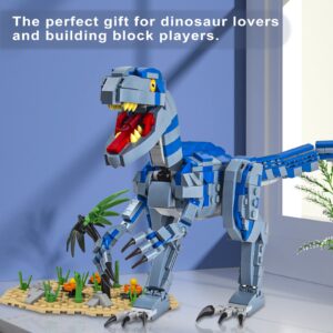 Jurassic Dinosaur Toys Compatible with Lego, 649PCS Velociraptor Building Kit for 6-10 Boys, 15.1 Inches Big Creative Dinosaur Toy for 7-9 Year Old Boy Christmas Birthday