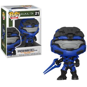 Funko Pop! Games: Halo Infinite Collectors Set - 3 Figures: Grunt Conscript Plasmo Pistol, Spartan Mark V [B] Blue Sword (Possible Red Sword Chase Variant), 6" Super Pop! Escharum Gravity Axe