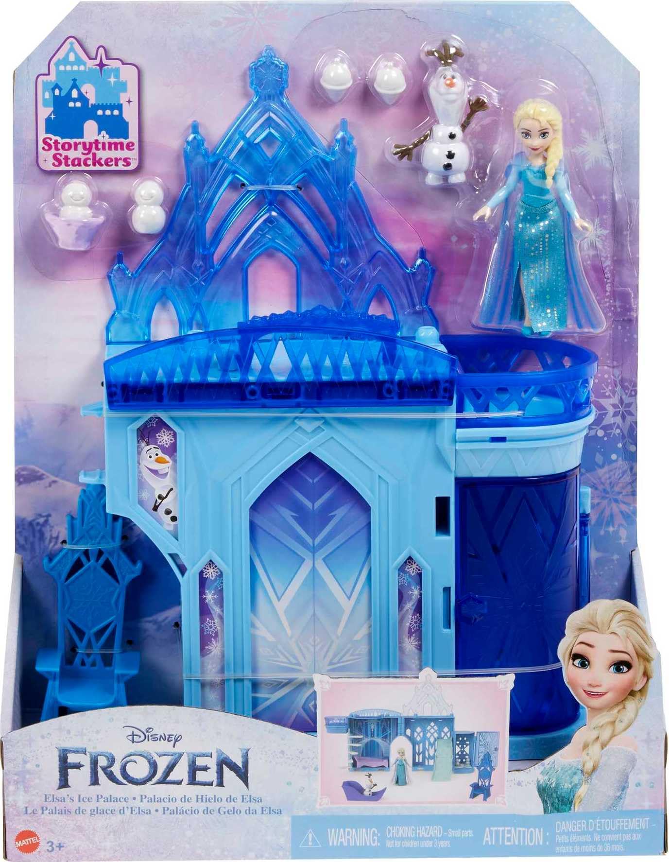 Mattel Disney Frozen Toys, Elsa Ice Palace Storytime Stackers, Castle Doll House Playset with Small Doll & 8 Accessories