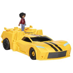 Transformers Toys EarthSpark Spin Changer Bumblebee 8-Inch Action Figure with Mo Malto 2-Inch Figure, Robot Toys for Ages 6 and Up