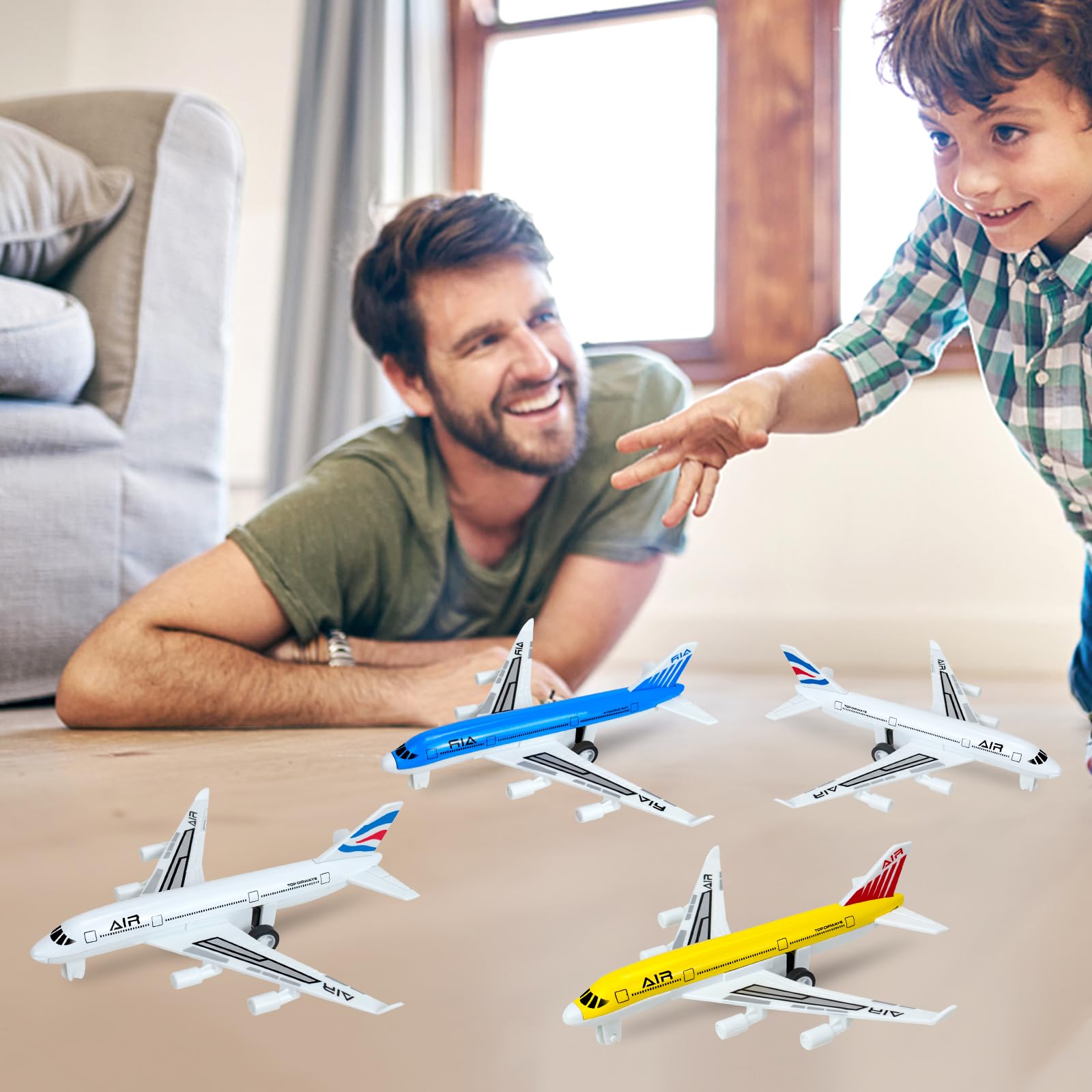 Tcvents Airplane Toys, Metal Plane Pull Back Airplane Toys for 3 4 5 6 Years Old Boys Girls, Die Cast Aircraft Plane Models, Kids' Play Vehicles Aeroplane Airplanes for Kids Birthday Gifts