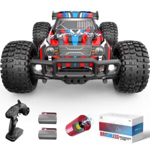 deerc 1:10 large brushless rc car for adults, 3s 4x4 high speed monster truck, 60+ kmh, all terrain 2.4ghz hobby electric rc truck, off-road remote control vehicle, 40+min, rc crawler for boys