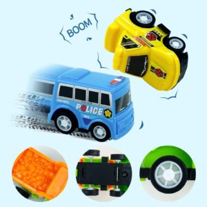 20 Pack Pull Back City Cars and Trucks Toy Vehicles for Toddlers 1-3 Mini Car Toys Fire Trucks & Construction Vehicles & Police Cars Play Set for Kids 3 4 5 6 7 Goodie Bag Stuffers Party Favors