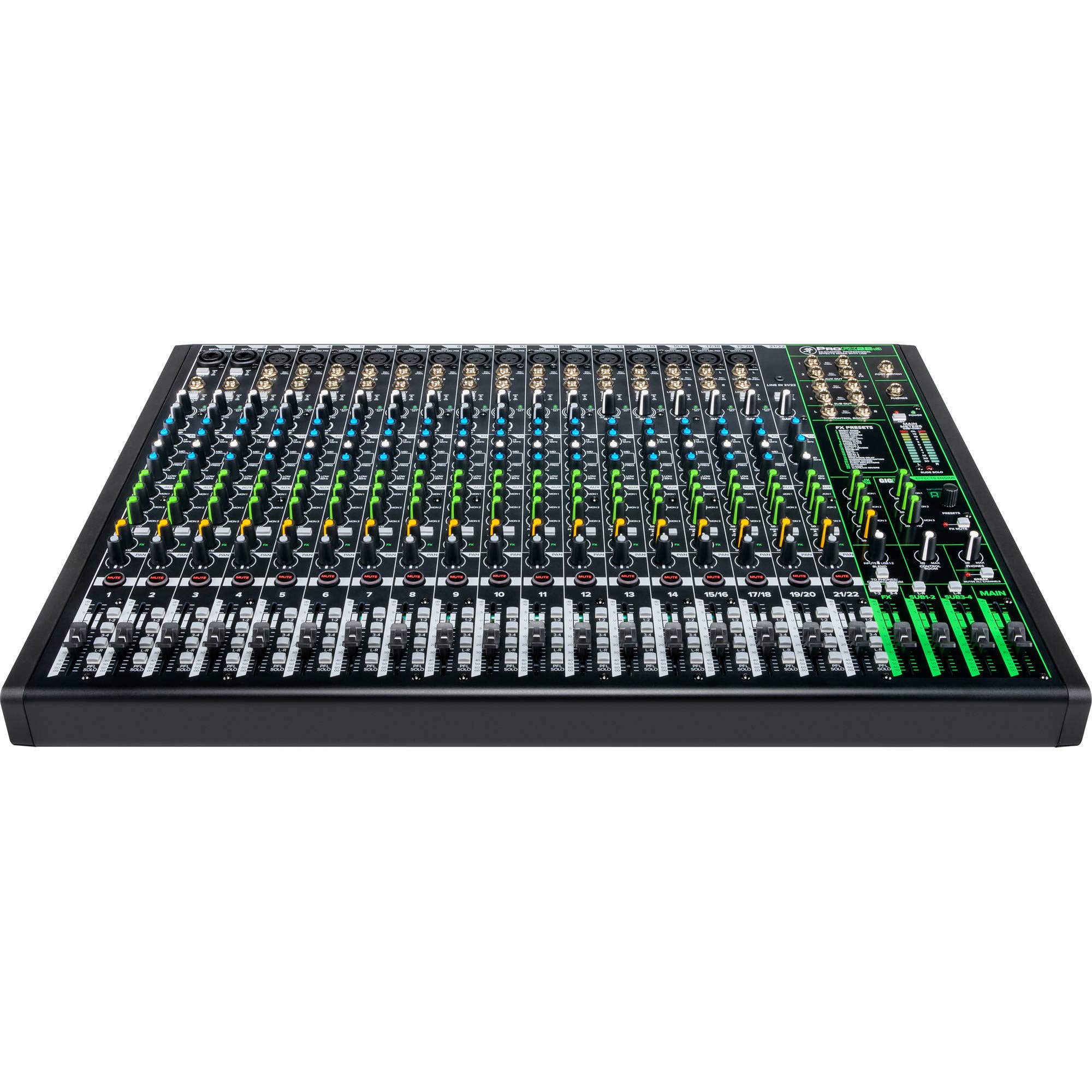 Mackie ProFX22v3 22-Channel Unpowered Mixer USB Bundle with Waveform OEM DAW, 4x Mophead 10-Foot TRS Cable, 4x 10-Foot XLR Cable, 2x 1/4" to 3.5mm Adapter, 10x Cable Ties and Microfiber Cloth