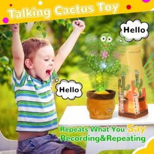 Emoin Dancing Cactus for Baby Boys Girls Tummy Time Toys, Cactus Baby Toys 6 to 12 Months Singing Talking Cactus Toy Repeat What You Say Infant Toy