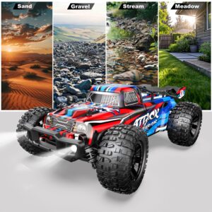 DEERC 1:10 Large Brushless RC Car for Adults, 3S 4X4 High Speed Monster Truck, 60+ KMH, All Terrain 2.4Ghz Hobby Electric RC Truck, Off-Road Remote Control Vehicle, 40+min, RC Crawler for Boys