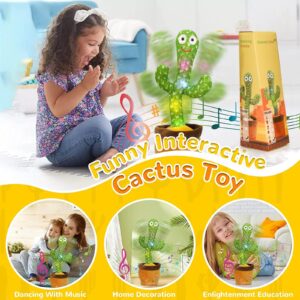 Emoin Dancing Cactus for Baby Boys Girls Tummy Time Toys, Cactus Baby Toys 6 to 12 Months Singing Talking Cactus Toy Repeat What You Say Infant Toy