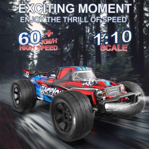 DEERC 1:10 Large Brushless RC Car for Adults, 3S 4X4 High Speed Monster Truck, 60+ KMH, All Terrain 2.4Ghz Hobby Electric RC Truck, Off-Road Remote Control Vehicle, 40+min, RC Crawler for Boys