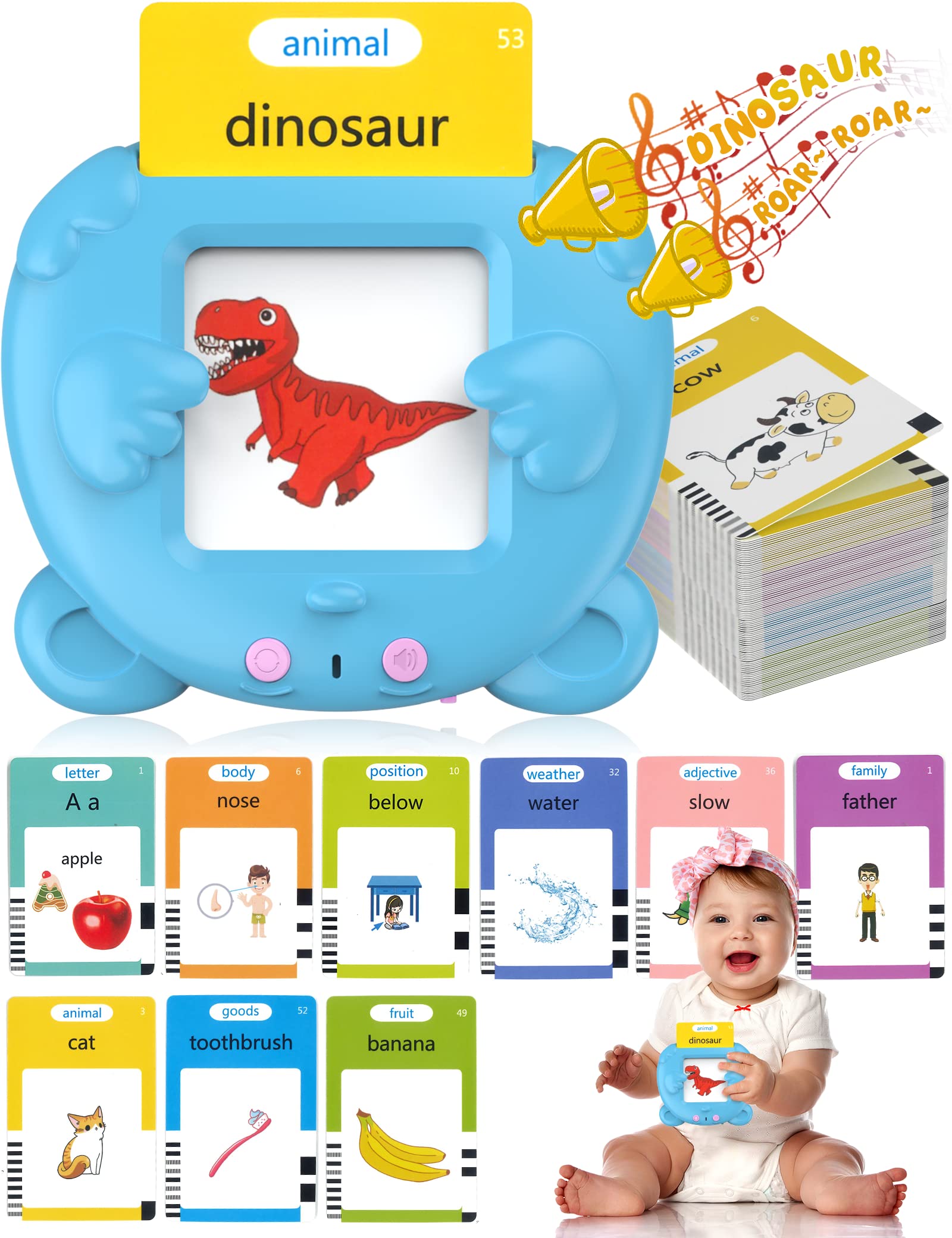 510 Sight Words Talking Flash Cards for Toddlers 2-4 Years, Pocket Speech for 2 Year Olds, Kids English Learning Flashcards Educational Toys, Speech Therapy Toys for Toddlers 1-3