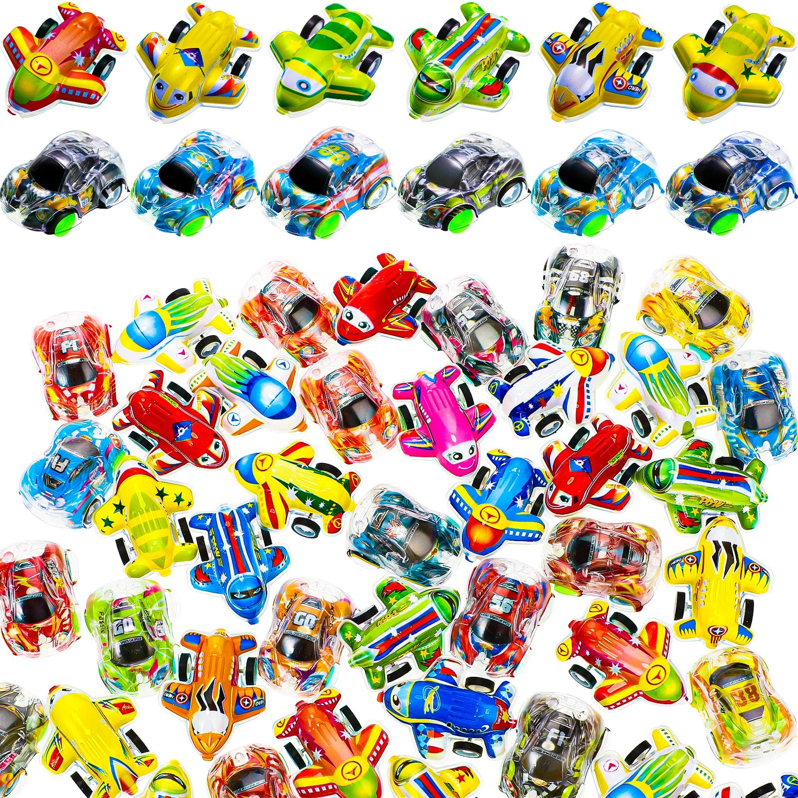 100 Pcs Pull Back Vehicles Bulk, Pull Back City Cars 50 Pcs Pull Back Tiny Cars 50 Pcs Pull Back Plane Toys for Car Party Favors Classroom Prizes Goodie Bags Fillers