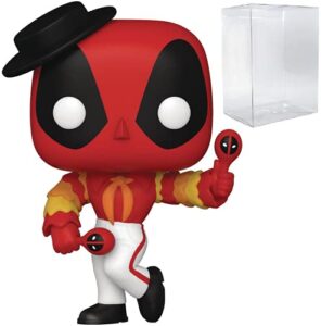 pop marvel: deadpool 30th - flamenco deadpool funko vinyl figure (bundled with compatible box protector case), multicolor, 3.75 inches