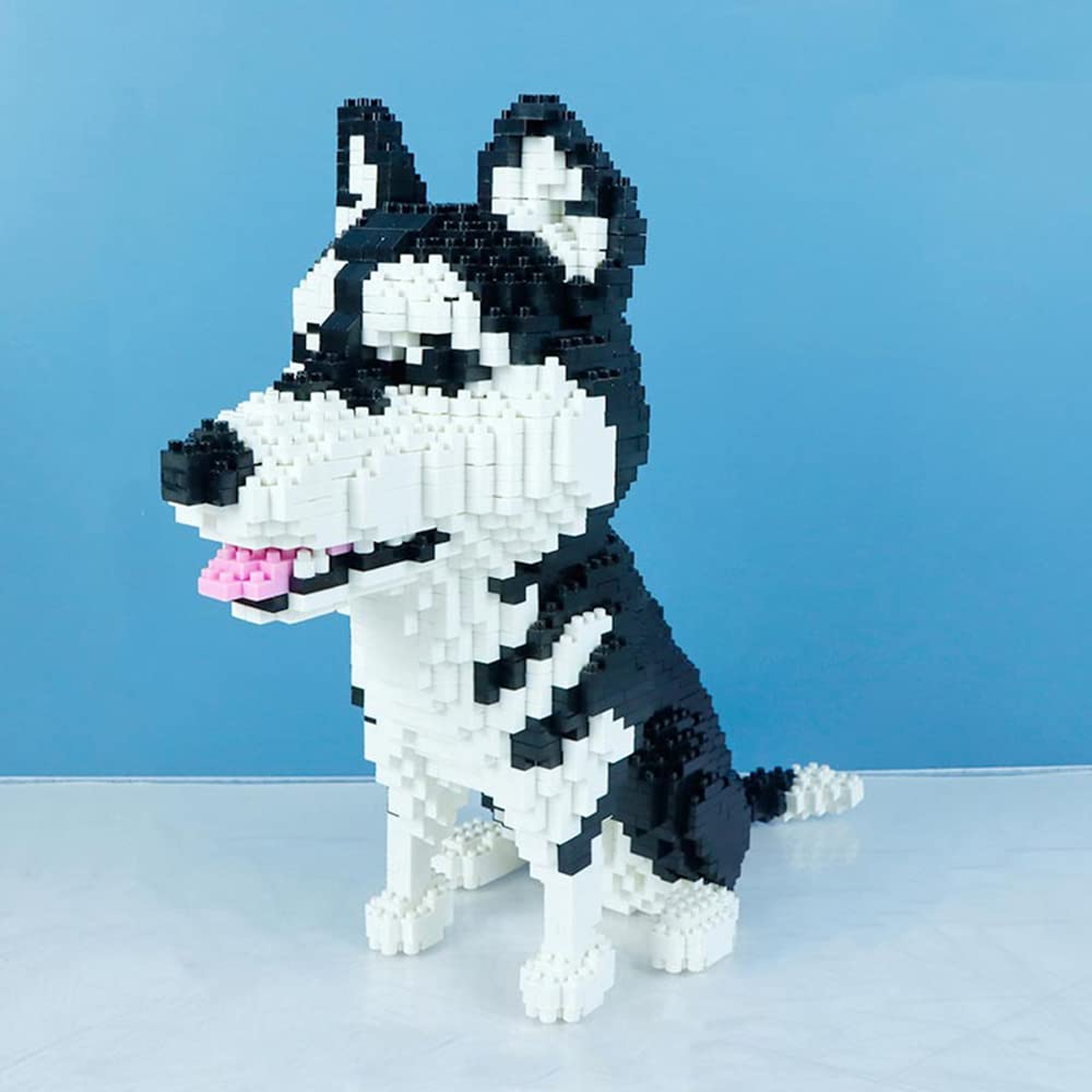 Building Blocks Mini Bricks Animal Pets, Dog Husky, Micro Bricks Dog Animal Building Toy Bricks Dog for Kids 10,11, 12, 13, 14, Teens or Adult, 1900 Pieces