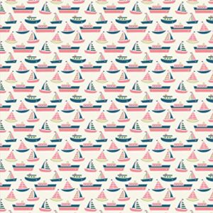 Ambesonne Sailing Duvet Cover Sets, Pattern of Little Ship Boat Yacht Submarine Marine Love for Cartoon, Bedding Set with 2 Duvet Covers & 4 Pillowcases, 2 Pack King Size, Multicolor