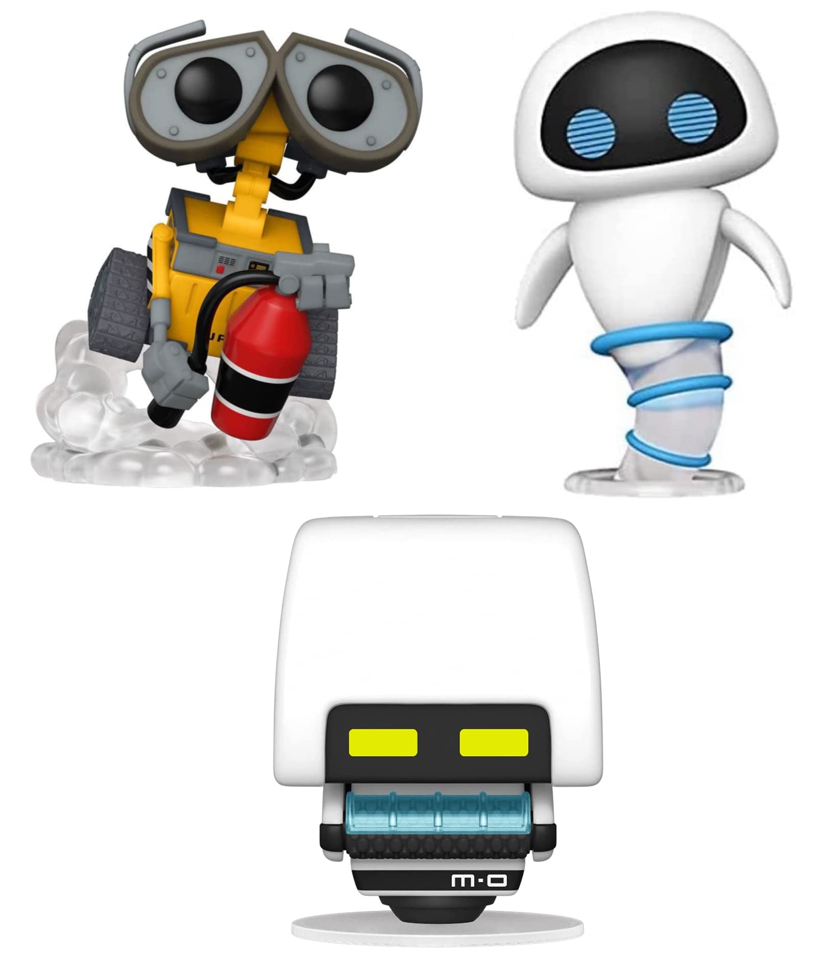 Funko Pop - Disney Pixar - Wall-E, Eve, and Mo Figures - in Pop Protector and Box - Set of 3