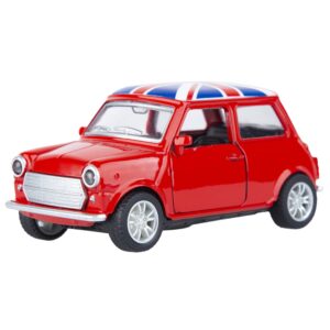 die cast alloy toy car, 1:36 pullback toy vehicle with opening doors, vintage classic car toys for kids and adults (red)