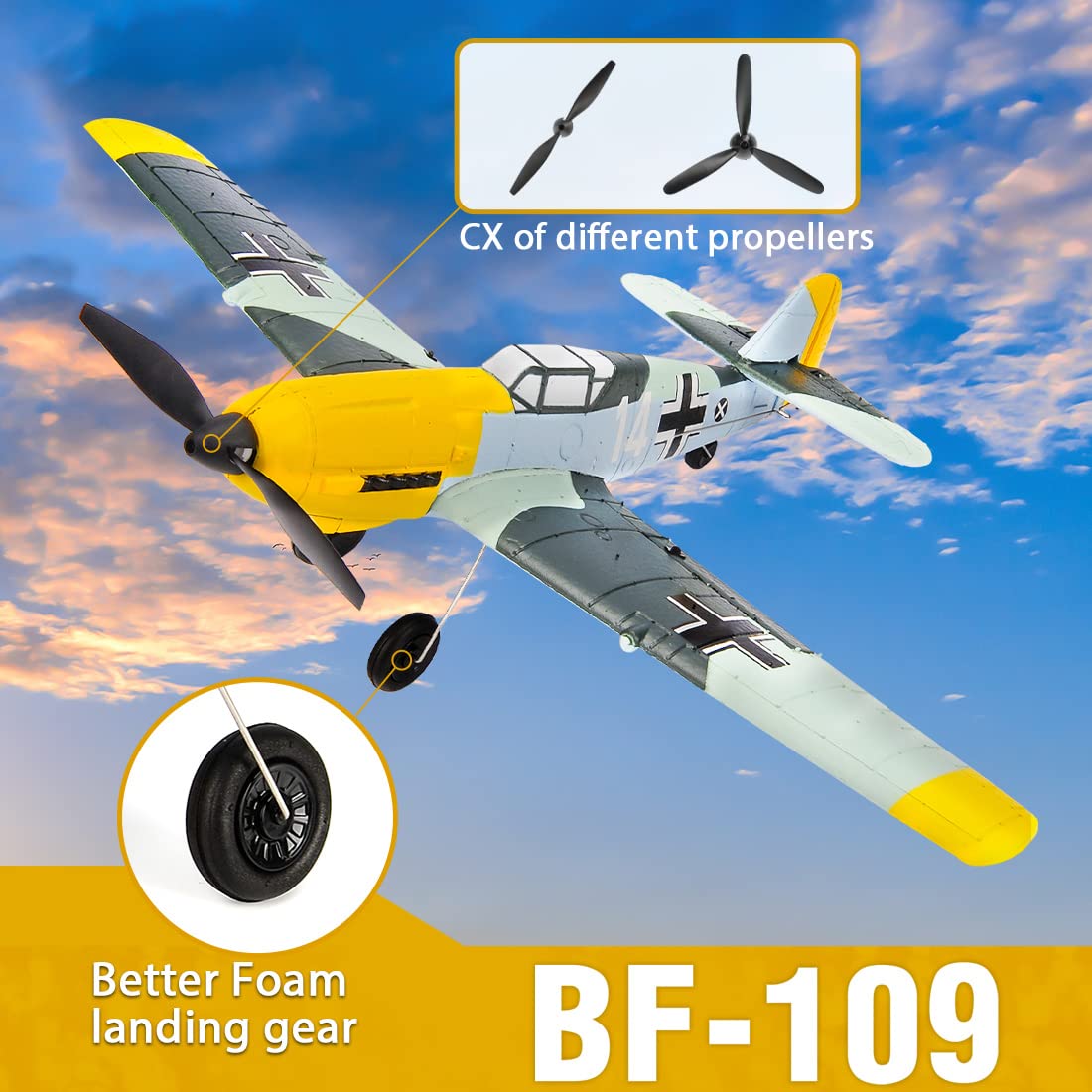 RC Airplanes Remote Control Glider Fighter Hobby 2.4G 4 Channel RC Plane Drones Foam Aircraft Toys for Boy Kids Children Gift BF109