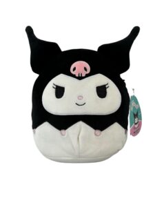 squishmallows official kellytoy sanrio squad squishy stuffed plush toy animal (kuromi, 8 inch)