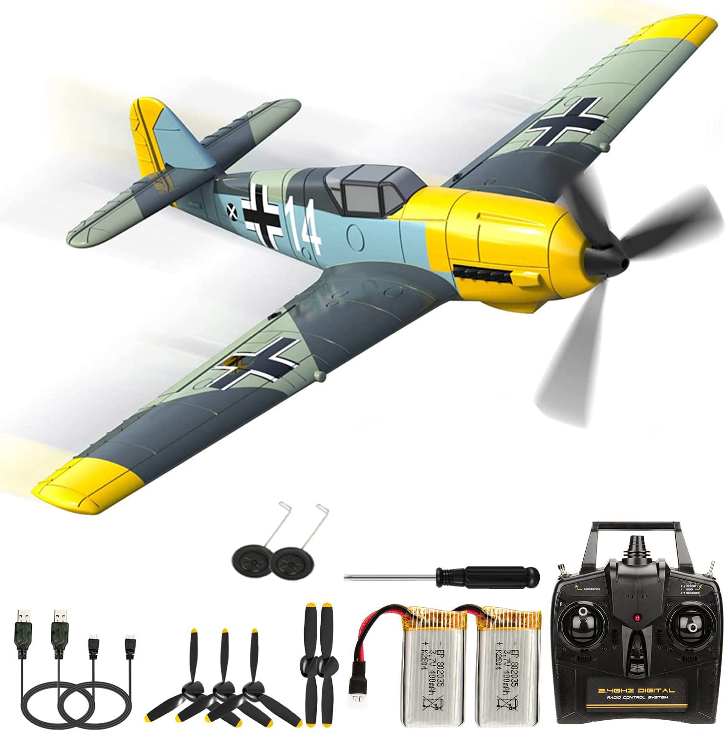 RC Airplanes Remote Control Glider Fighter Hobby 2.4G 4 Channel RC Plane Drones Foam Aircraft Toys for Boy Kids Children Gift BF109